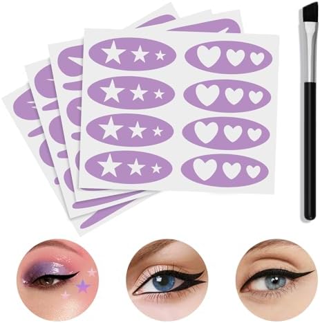 Amazon.com : GEUUFEA 4 Sheets Eyeliner Stencil Stickers, Star Eye ...
