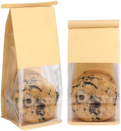 Amazon.com: 50 Pack Small Bakery Bags with Window,3.9x3.1x8.2 Inches ...