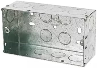 Double Back Box 47mm Extra Deep 2 Gang Metal for Electric Cooker/Shower ...