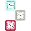 Square 3D Wall Clock, Colourful Fun Wall Clock Blue : Amazon.co.uk ...