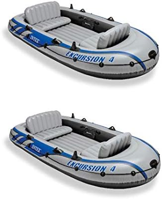 Amazon.com : Intex Explorer 300 Compact Fishing 3 Person Raft Boat w ...