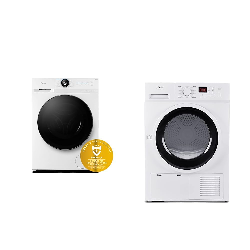 Buy Midea MF20EW90WB Freestanding Washing Machine, BLDC Motor, Bright ...