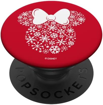 Amazon.com: Disney Minnie Mouse Icon Holiday Snowflakes Red Background ...