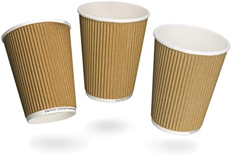 Amazon.com: HSHCH Paper Hot Coffee Cups 12 oz (Pack of 48) Disposable ...