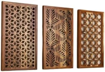 UPZING DECOR Wood Wall Decor Panel Wall Hanging Plaque, Wood Carving ...