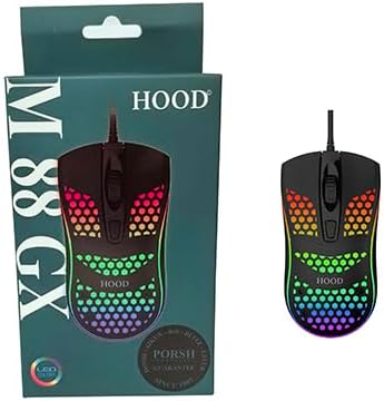 HOOD M88 GX Gaming USB Mouse, High-Precision 2400 DPI, Customizable RGB ...