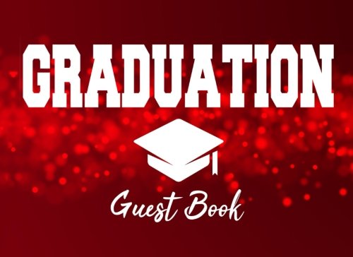 Amazon.com: Graduation Guest Book: Red And White Graduation Party ...