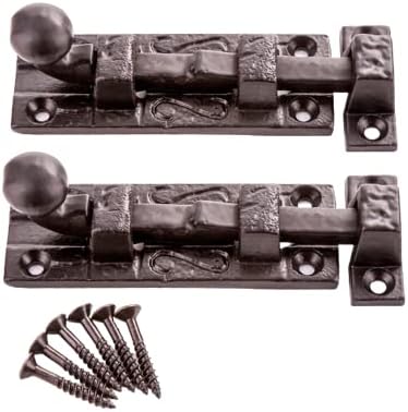 Antique Style 75mm Slide Bolt Locks for Doors Black Cast Iron Windows ...