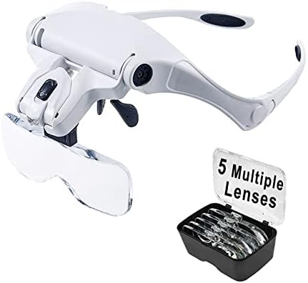 Bysameyee Magnifying Glasses with Light, Head Mount Magnifier Lighted ...