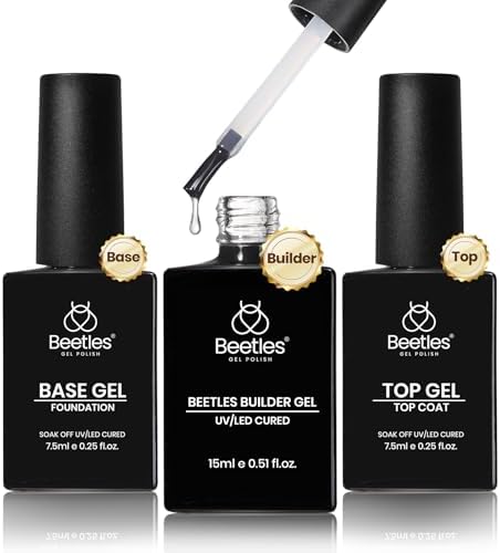 Amazon.com : Beetles Builder Gel with Base & Top Coat Gel,3 Pcs Clear ...