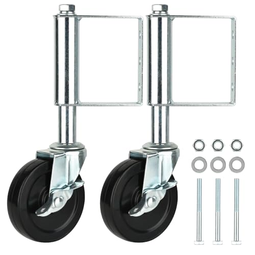 2Pcs Gate Wheel Heavy Duty Spring Loaded Gate Wheel 100mm (4 inch ...