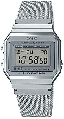 Casio Vintage A159WA-N1DF Black Digital Dial Silver Stainless Steel ...