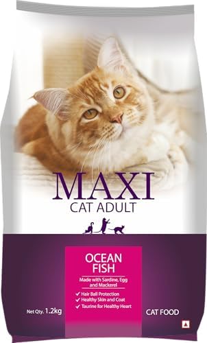 Maxi Ocean Fish Dry Cat Food 1.2kg, Adult : Amazon.in: Pet Supplies