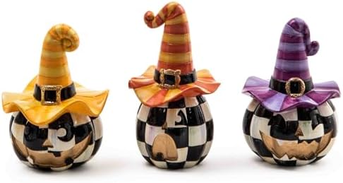 Amazon.com: MACKENZIE-CHILDS Mini Happy Jack Pumpkins, Resin Halloween ...