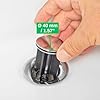 Brass sink plug, 1 pack, Ø 40 mm top, chrome finish, with 20 to 40 mm ...