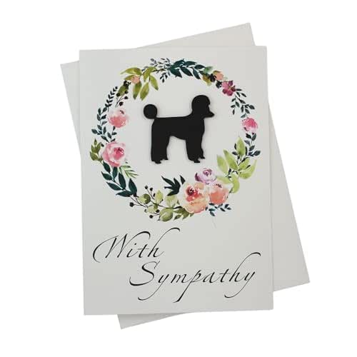 Amazon.com: Poodle Sporting Clip Floral Wreath Sympathy Card | Handmade ...