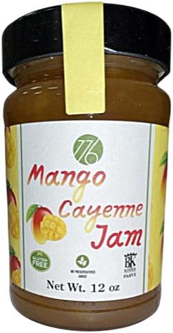 Amazon.com: 776 Deluxe Foods Mango Cayenne Jam 12 oz Glass Jar | Sweet ...