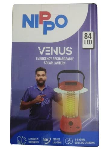 LED NIPPO Venus Emergency Rechargeable Solar Lantern, Battery Type: Alkaline, Capacity: 2400 mAh ...