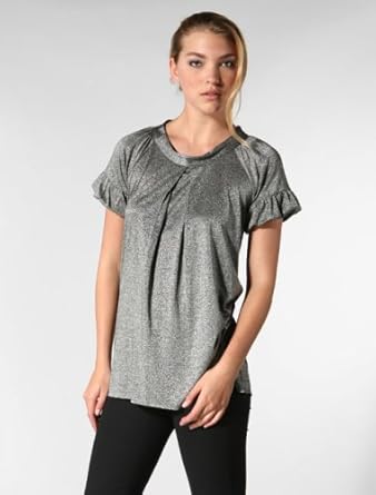 Amazon.com: Generra Boat Neck A-Line Top in Silver : Clothing, Shoes ...