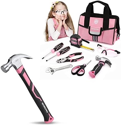 WORKPRO 9-Piece Kids Real Hand Tool Set+16 oz Claw Hammer - Amazon.com