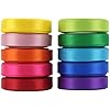 Amazon.com: MEEDEE Rainbow Ribbon Solid Color Assortment 10 Colors ...