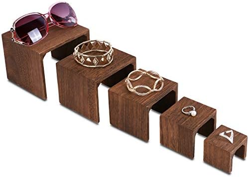 Amazon.com: Nicunom 9 Pack Jewelry Display Risers, 3 Sizes Wooden ...