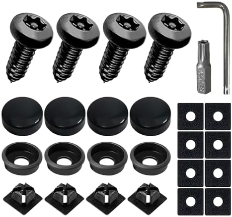 Amazon.com: WINUERK 4Set License Plate Screw Kit, Anti-Theft License ...