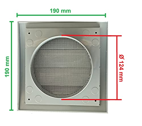 Grey Plastic Wall Ventilation Grille with Gravity Automatic Movable ...