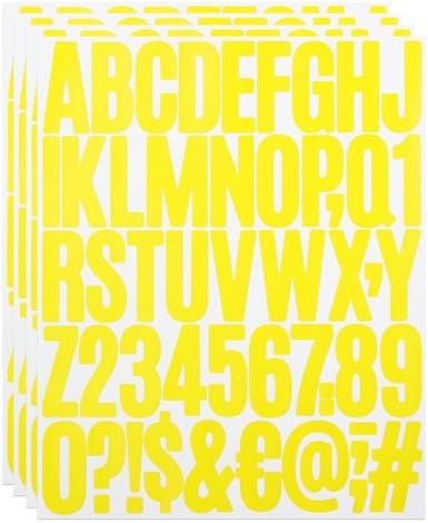 2 Inch Sticky Vinyl Letter Number Stickers, 4 Sheets Self Adhesive ...