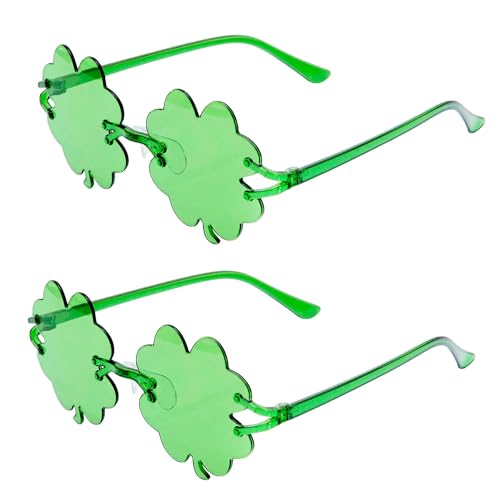 Snapklik.com : 2 Pcs St Patricks Day Green Shamrock Glasses,Irish Four ...