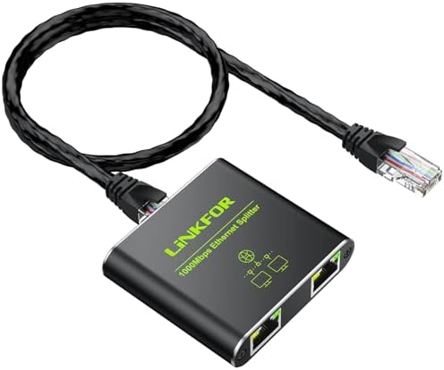 Amazon.com: LiNKFOR Ethernet Splitter 1 in 2 Out,1000Mbps High Speed ...