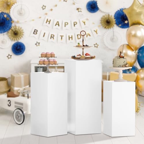 Amazon.com: Vincidern 3PCs Metal Pedestal Stand for Party, White ...