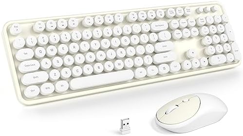 Amazon.com: Wireless Keyboard Mouse Combo, 2.4GHz White Wireless ...