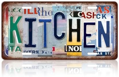 Amazon.com: Vintage Kitchen Metal Tin Sign License Plate Wall Decor for ...