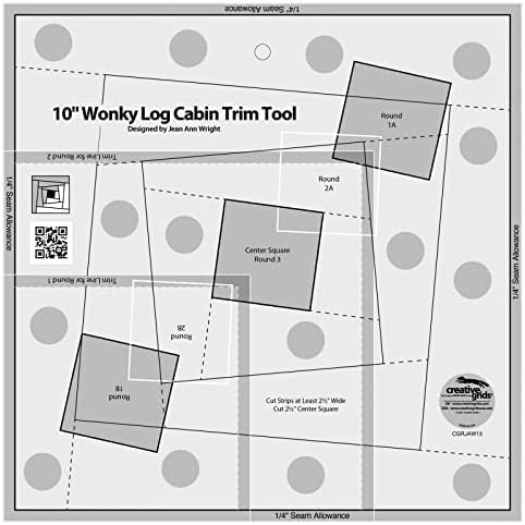 Amazon.com: Bundle of Creative Grids Curvy Log Cabin Trim Tool 6in ...