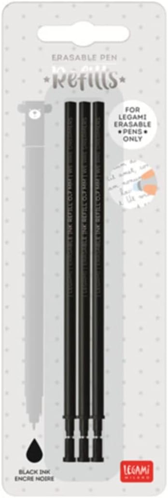 Legami - Refill for Erasable Gel Pen, Set of 3, Height 13 cm, Blue ...