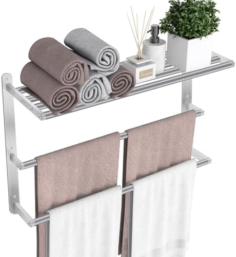 Amazon.com: BETHOM Towel Shelf for Bathroom Wall Mounted, 3-Tier Hotel ...