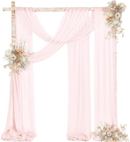 Amazon.com: MLMW Pink Valentines Wedding Arch Draping Fabric 2 Panels ...