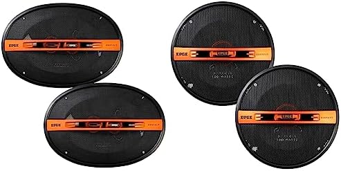 EDGE Car Audio 6X9 Parcel shelf speakers EDST219-E6 Black and Orange, 3 ...