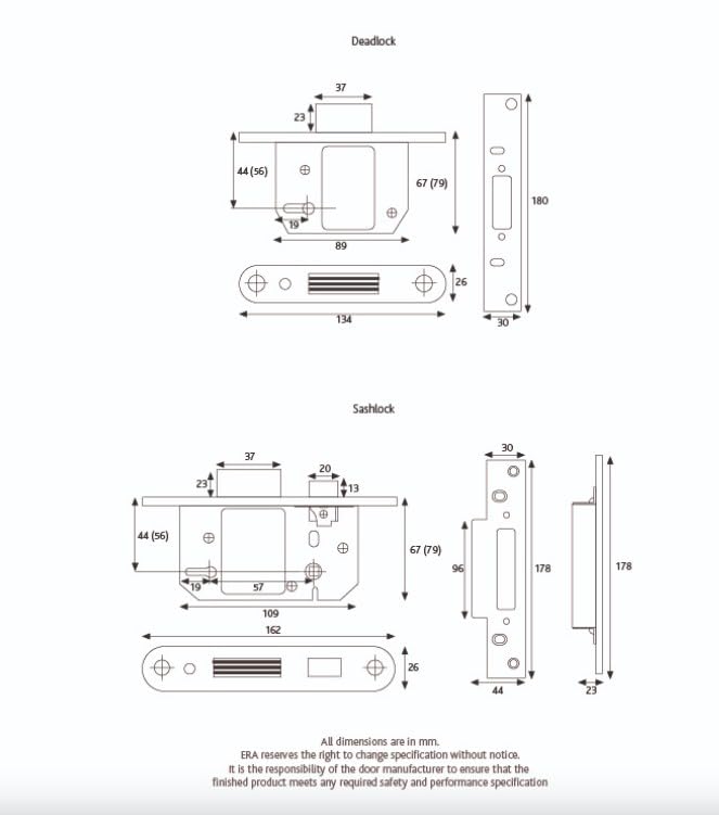 Snapklik.com : Fortress BS 3621 64mm 5-Lever Mortice Lock Brass Effect