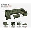 Amazon.com: CHIC HOUSE Modular Sectional Couch| Corduroy L Shaped Sleeper Sofa, 12 Seater U ...