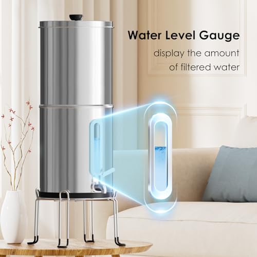 Purewell 1.5Gal Gravity Water Filter System with Embedded Visual Water ...