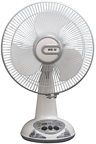 Buy We4U 12 Volt DC Table Fan with ACDC Charging Adapter Set of 1 (12V ...