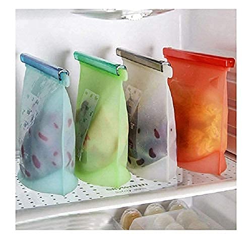 Buy Reusable Silicone Food Storage Bag Containers, Airtight Seal ...