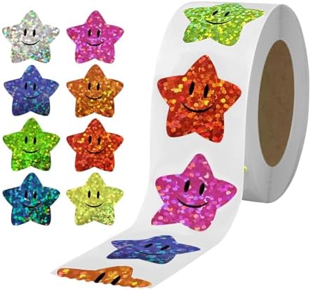 Amazon.com : Smiley face Star Stickers for Kids Reward 700Pcs 1inch 8 ...