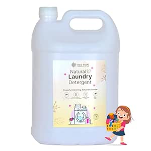 ECOROOT Natural Laundry Detergent Liquid - 5L Organic Fabric Wash for Top & Front Load Machines ...