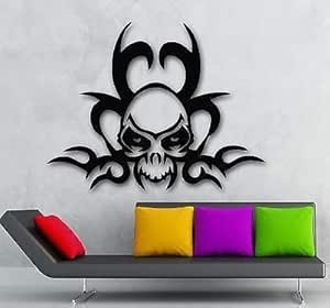 Amazon.com: V-studios Wall Stickers Vinyl Decal Tattoo Gothic Skull ...