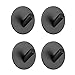 UBAOXIN Black Adhesive Hooks Heavy Duty, Stainless Steel Wall Mount ...