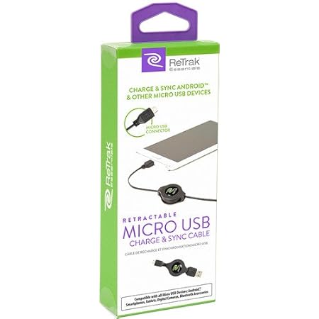 Amazon.com: Cable Matters 2-Pack Retractable Micro USB Cable - 2.5 Feet ...