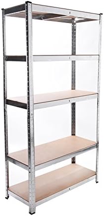 Panana 1.8m/1.5m Warehouse 5 Tier Racking Shelf Heavy Duty Steel Garage ...